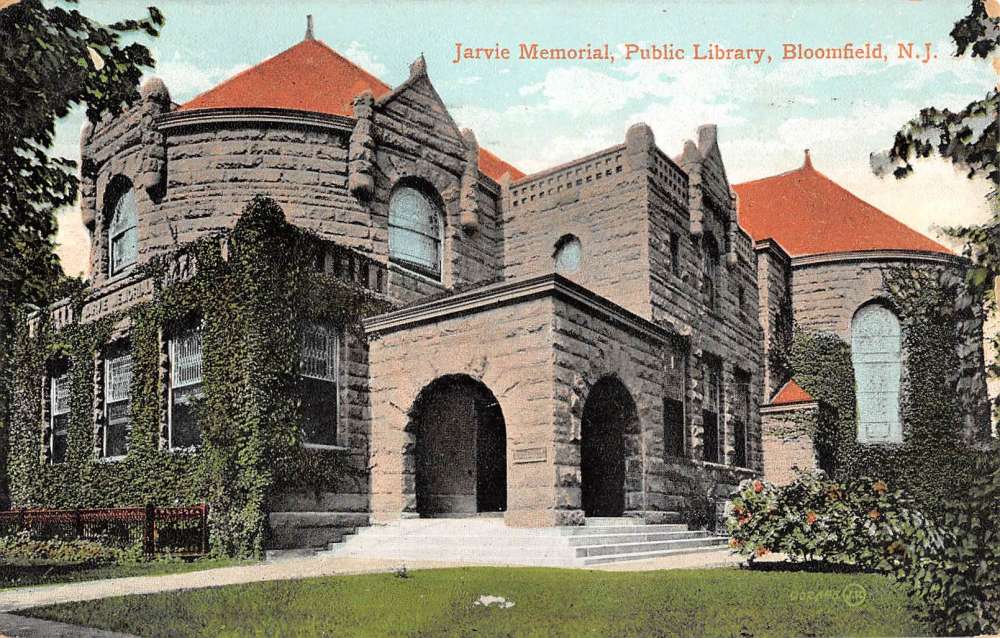Bloomfield New Jersey Public Library Jarvie Memorial Antique Postcard ...