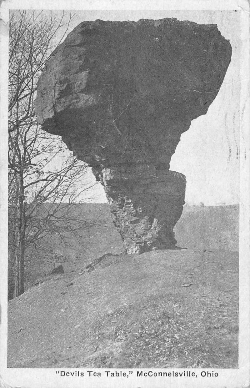 McConnelsville Ohio Devils Tea Table Rock Formation Antique Postcard ...