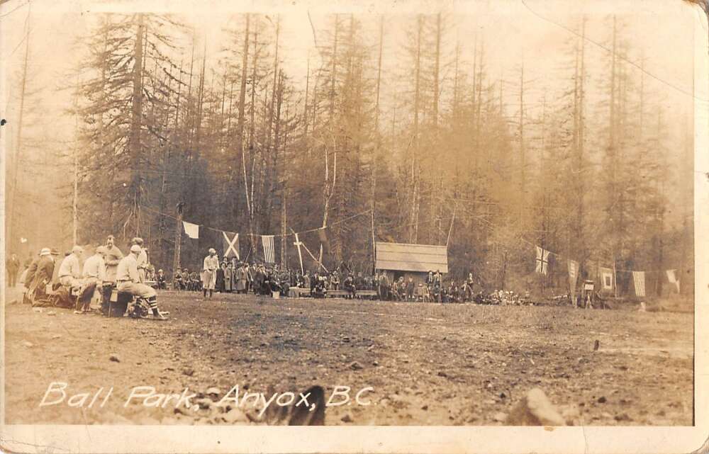 Anyox BC Canada Baseball Field Ball Park Real Photo Vintage Postcard ...
