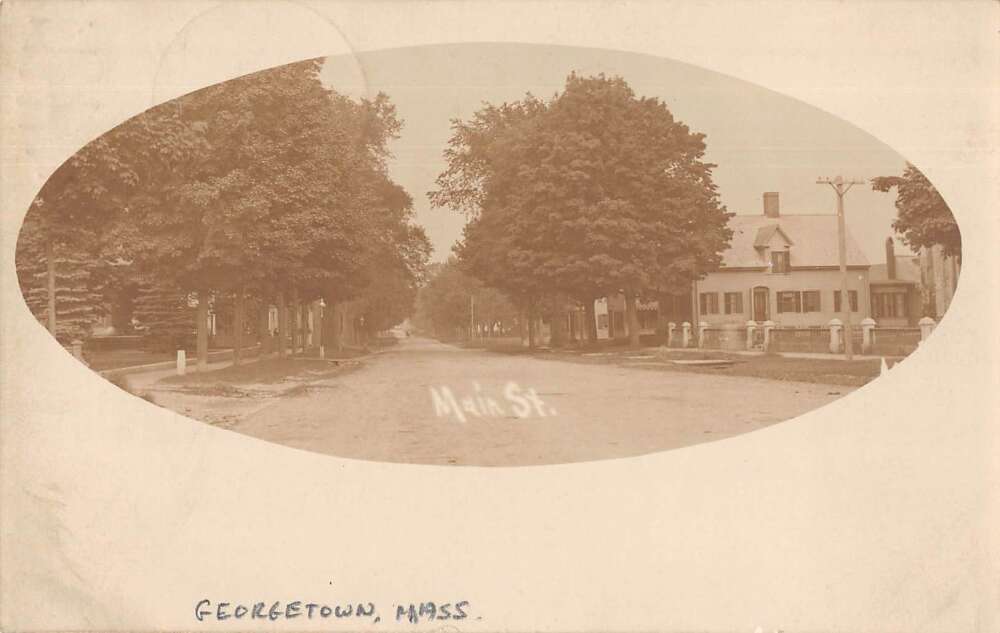 Georgetown Massachusetts Main Street Real Photo Vintage Postcard ...