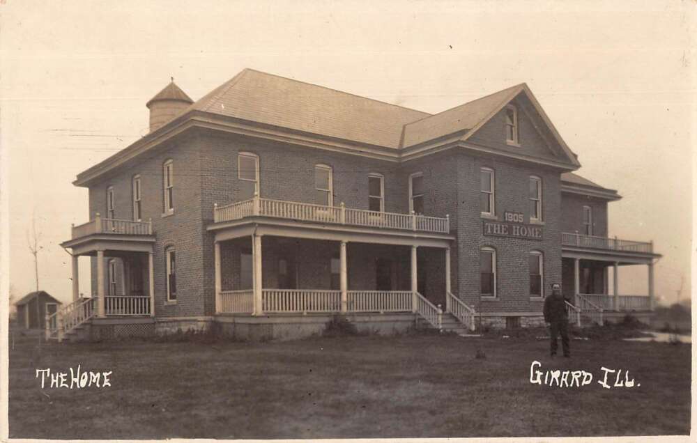 Girard Illinois The Home Exterior View Real Photo Vintage Postcard ...