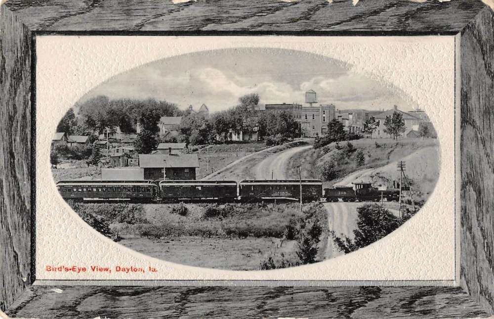Dayton Iowa Train Station Birds Eye View Vintage Postcard AA33323 ...