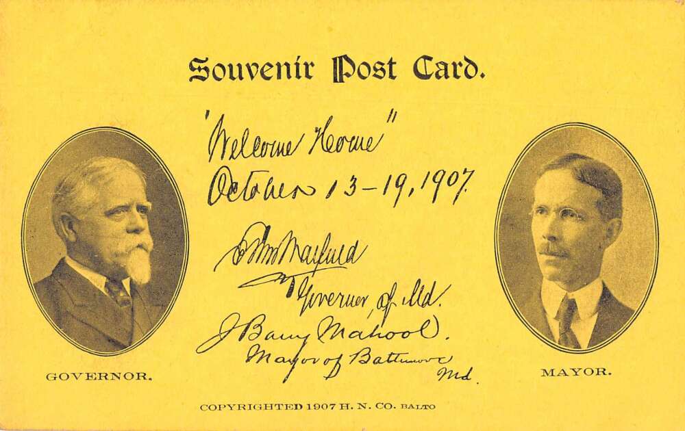 Baltimore Maryland Old Home Week 1907 Governor and Mayor Postcard ...