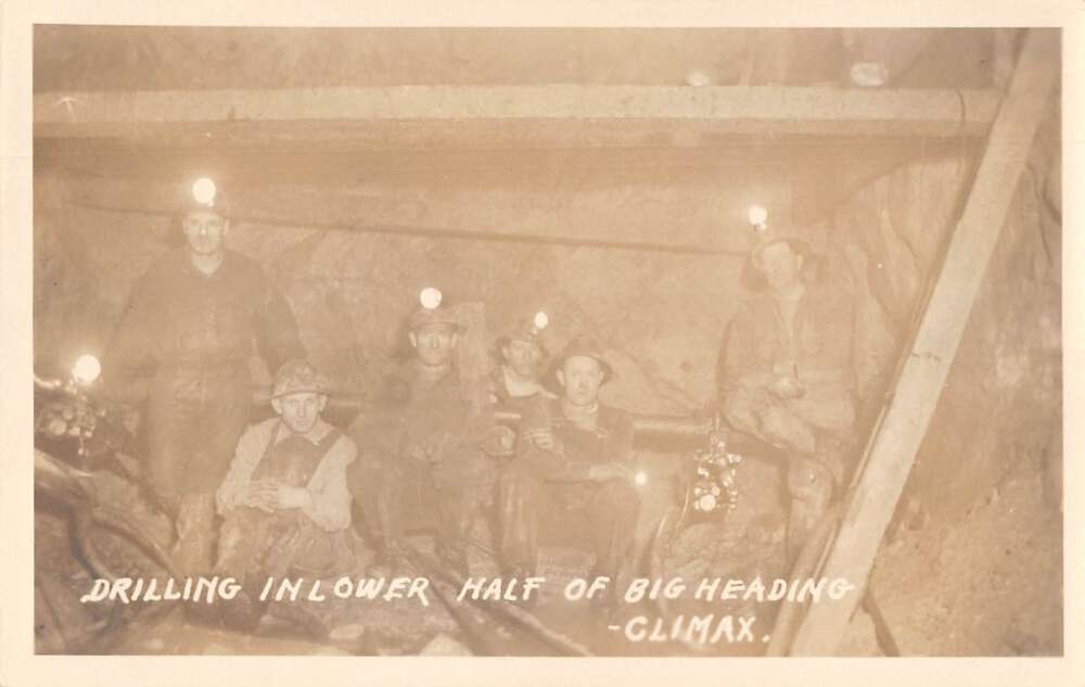 Climax Colorado Drilling in Lower Half Mining Scene Real Photo Postcard ...