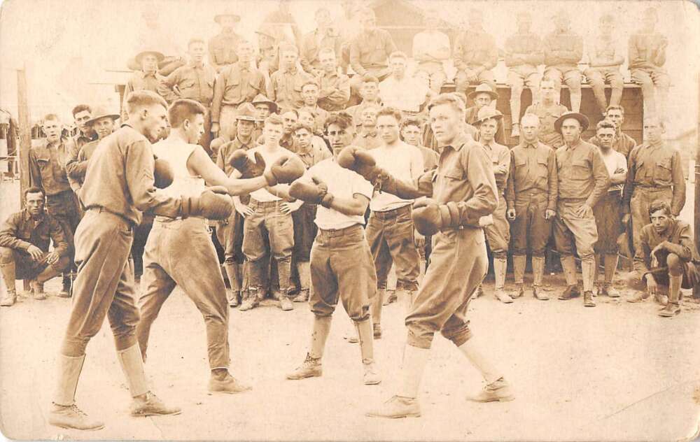 Vintage Photos Soldiers Boxing