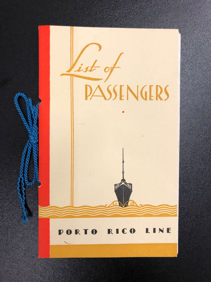 Porto Rico Line SS Coamo List of Passengers and Information Booklet ...