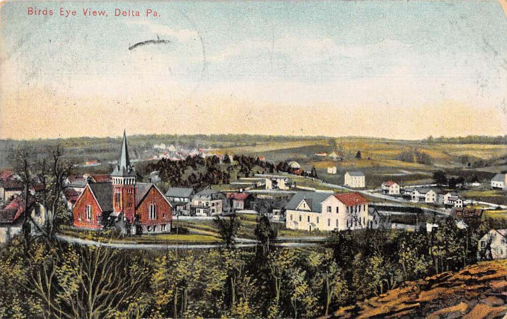 Delta Pennsylvania Birds Eye View Vintage Postcard AA50051 - Mary L ...