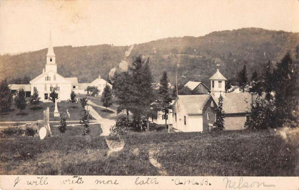 Sullivan New Hampshire Church and Town View Real Photo Vintage Postcard ...