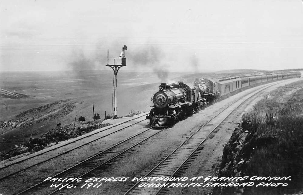 Granite Canyon Wyoming Pacific Express Train Real Photo Vintage ...