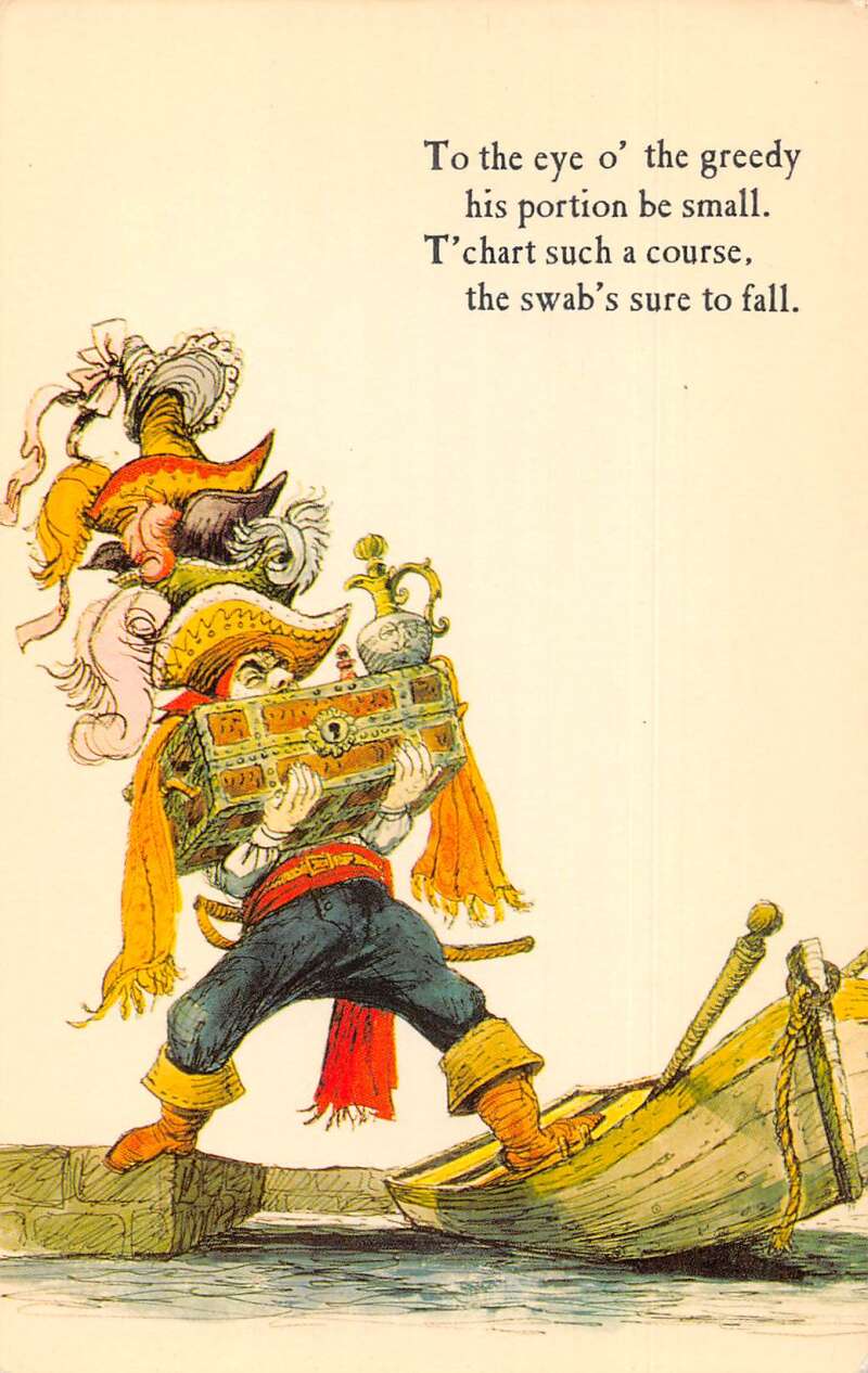 Disneyland Pirates of the Caribbean Pirate with Treasure Postcard ...