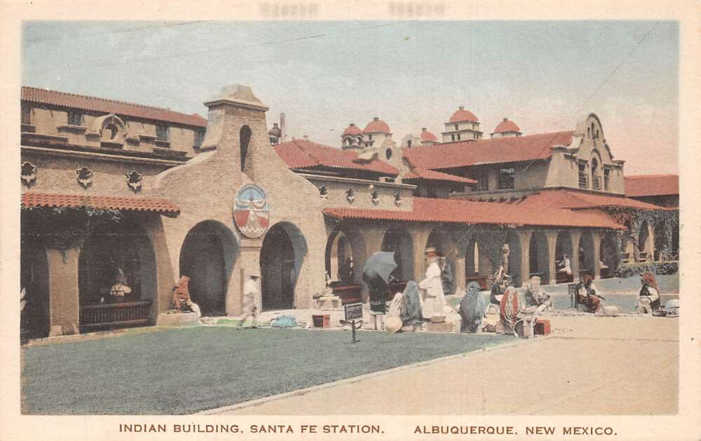 Albuquerque New Mexico Santa Fe Station Indian Building Vintage ...