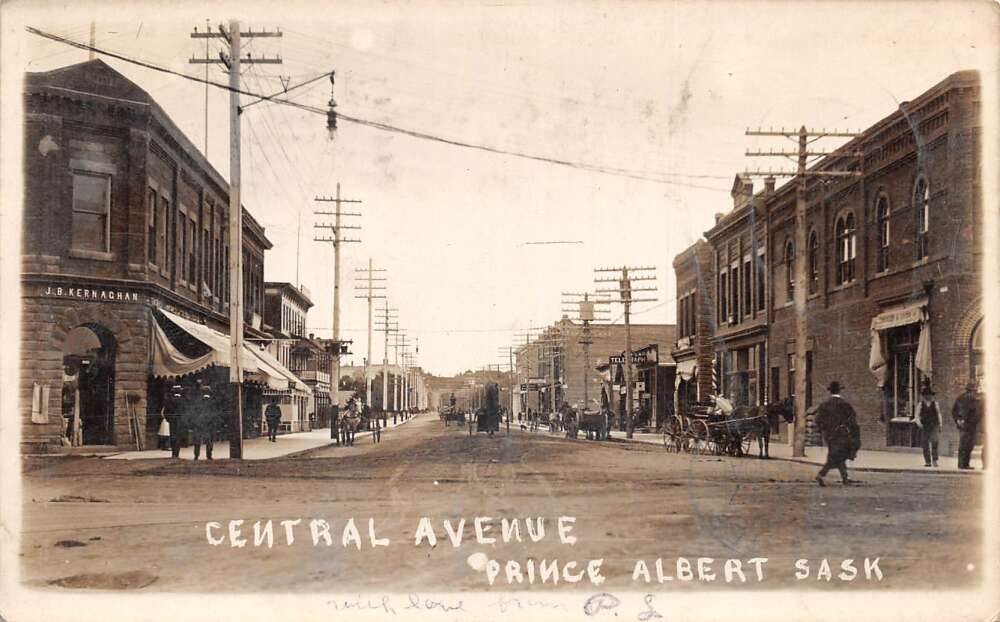 Prince Albert Saskatchewan Canada Central Avenue Real Photo Postcard ...