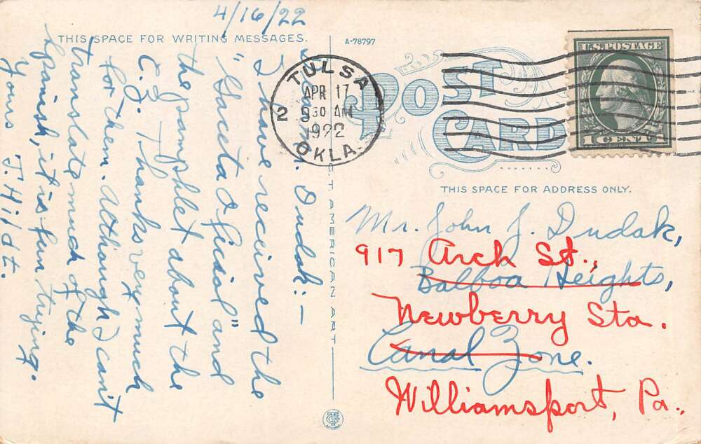 Tulsa Oklahoma Sky Line of Tulsa Color Lithograph Vintage Postcard ...