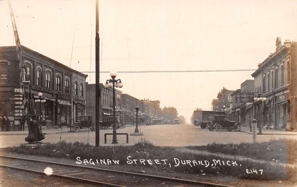 Durand Michigan Saginaw Street Real Photo Vintage Postcard U5905 - Mary ...