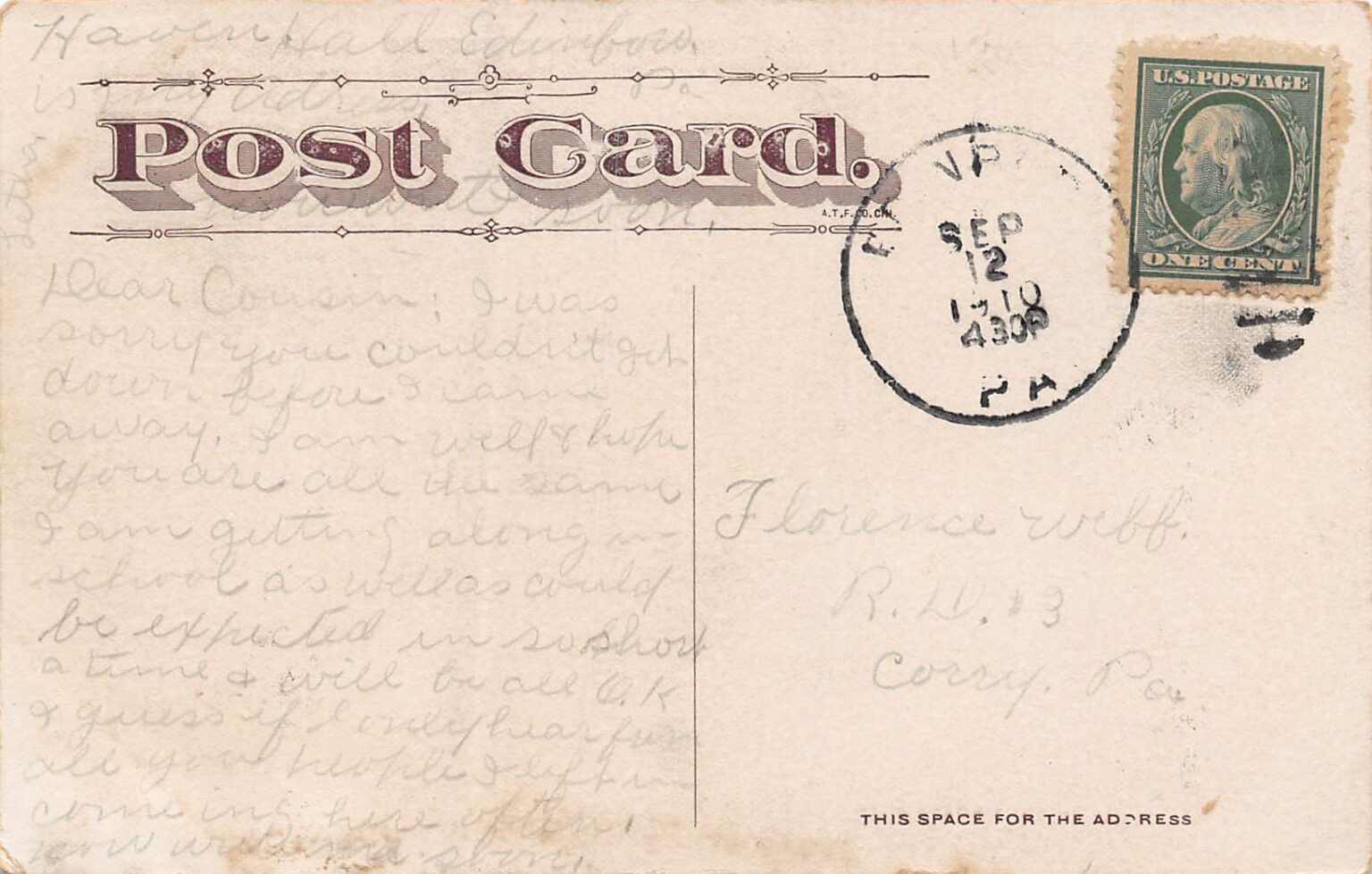 Edinboro Pennsylvania Recitation Hall, Edinboro State Normal School, PC ...